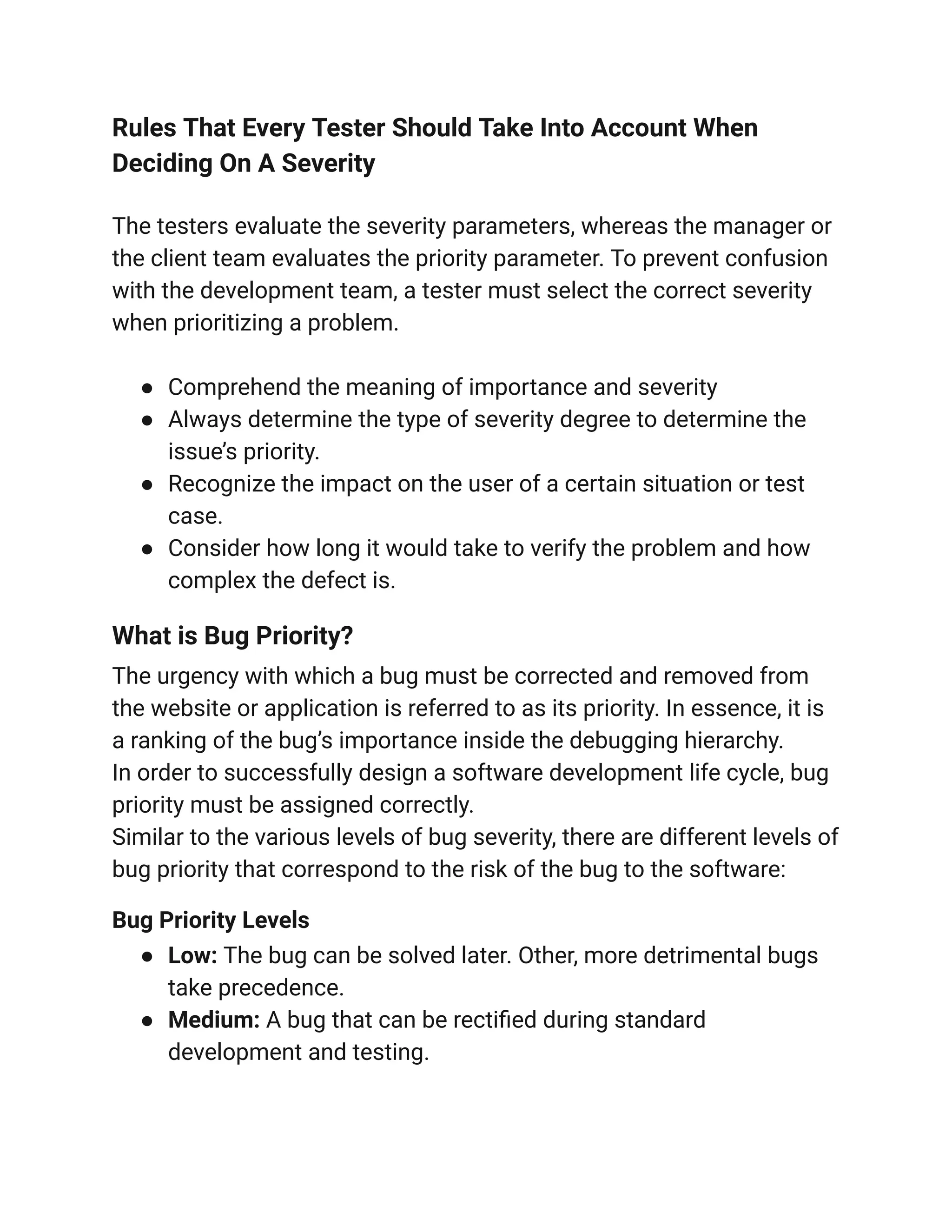 Differences Between Bug Severity And Priority In Testing With Examples