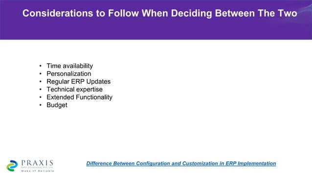 Differences Between Configuration And Customization In Erp