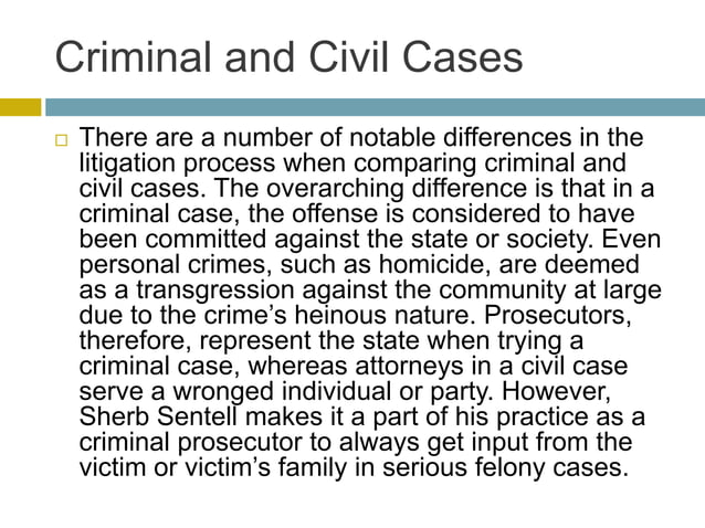 Differences Between Criminal and Civil Cases | PPTX | Legal Services ...