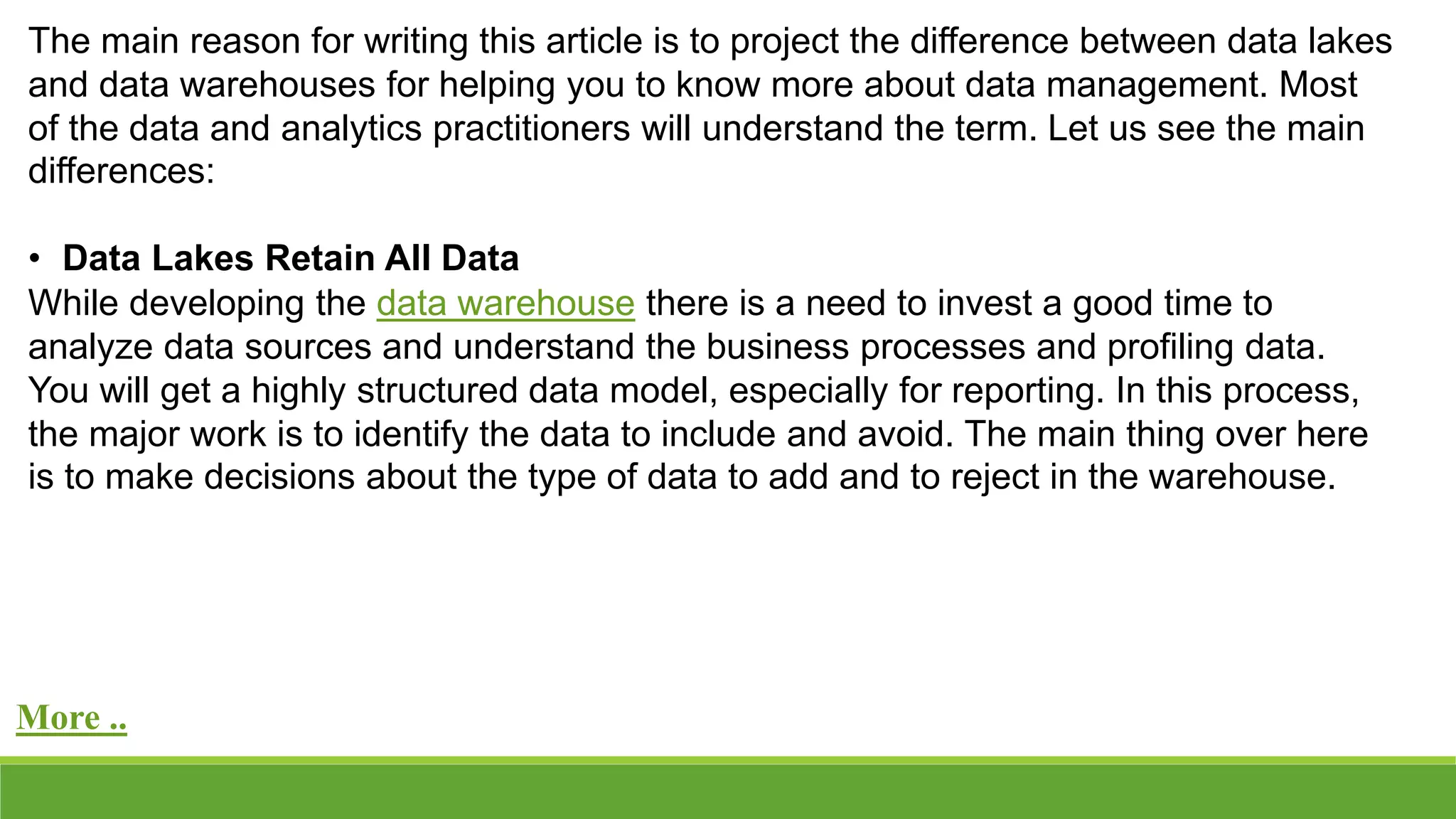 Differences between data lakes and datawarehouse | PPT Differences between data lakes and datawarehouse | PPT