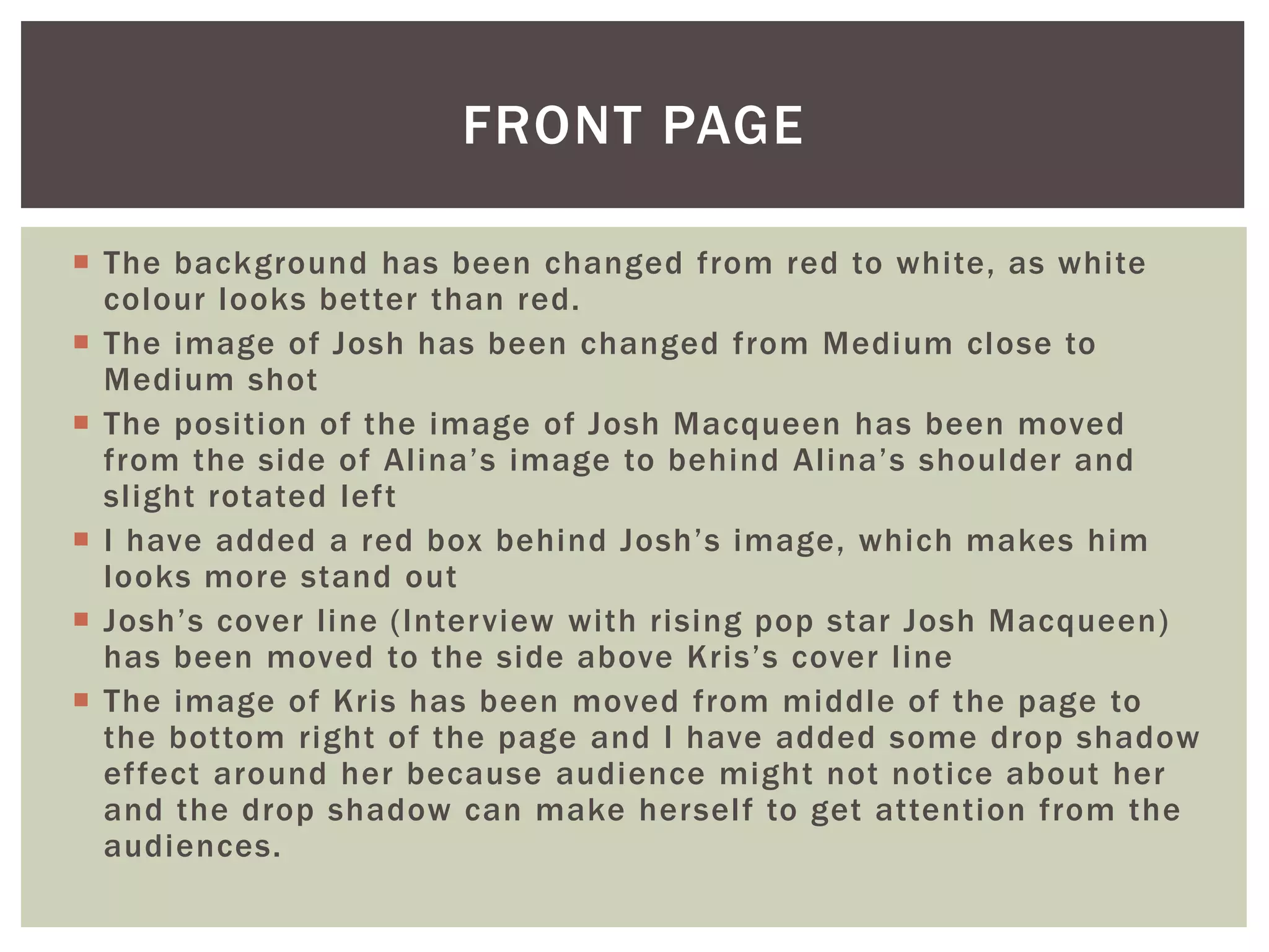 Differences between drafts and the first draft | PPTX