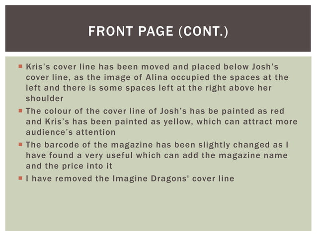 Differences between drafts and the first draft | PPT