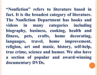 Differences between Fiction and Non-fiction | PPTX