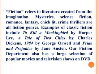 Differences between Fiction and Non-fiction | PPTX