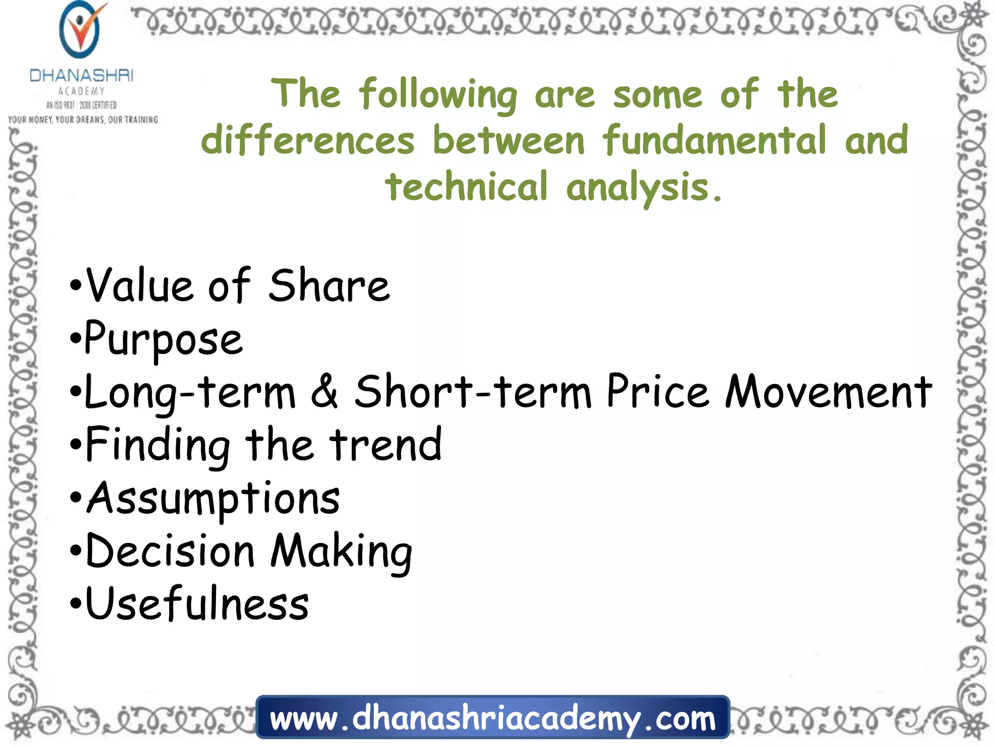 Differences Between Fundamental Analysis And Technical Analysis PPTX Differences Between Fundamental Analysis And Technical Analysis PPTX