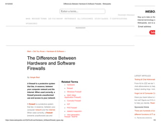 Differences between hardware & software firewalls webopedia | PPT