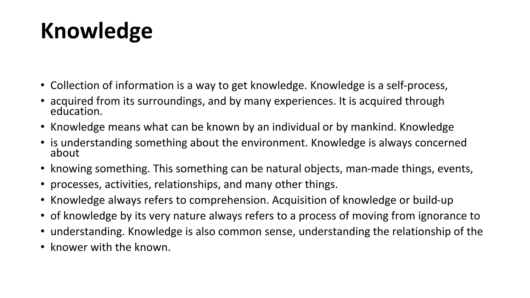 Differences Between Information, Knowledge, Belief and Truth | PPTX