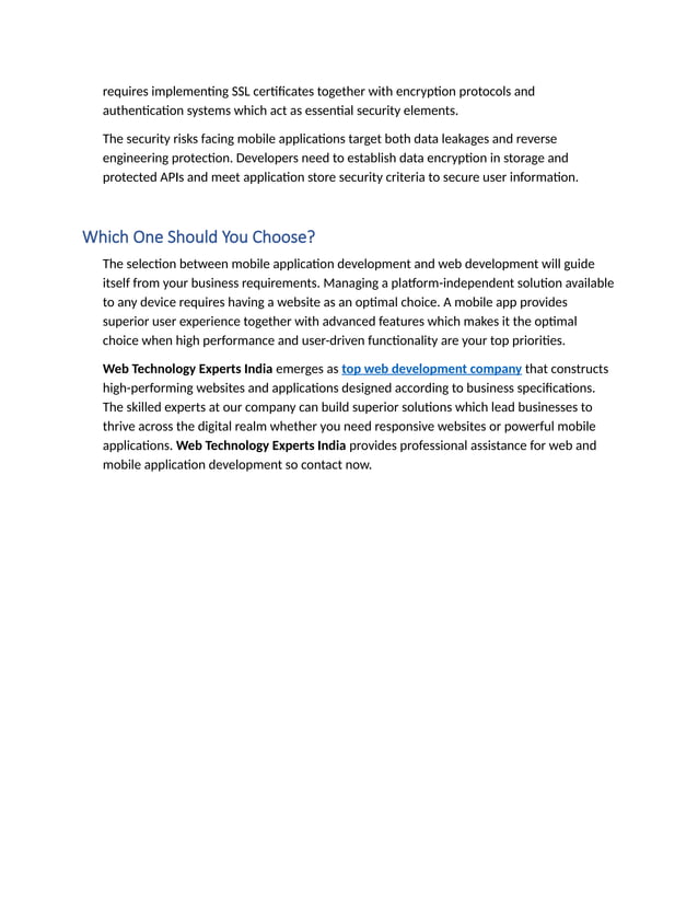 Differences Between Mobile Development And Web Developmentdocx