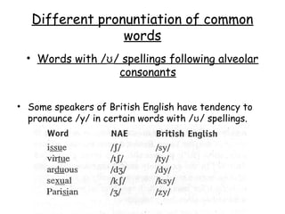 Differences between nae_and_british_english | PPT