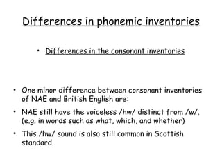 Differences between nae_and_british_english | PPT