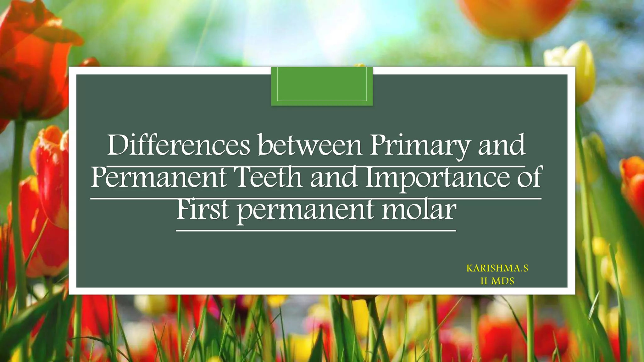Differences between primary and permanent teeth and importance | PPTX