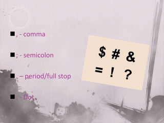 Differences between punctuation marks | PPTX