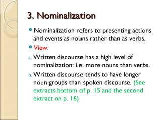 Difference between spoken and written discourse | PPT