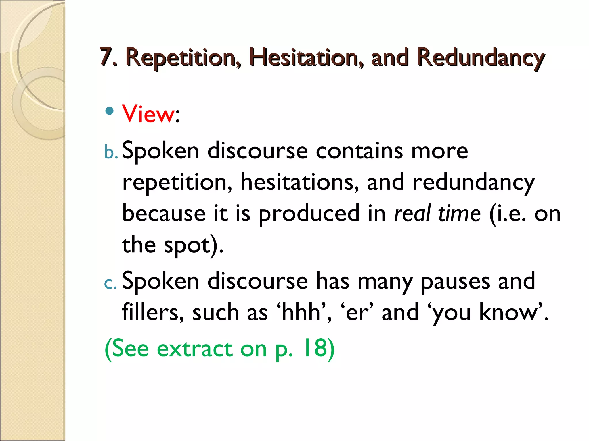 Differences between spoken and written discourse | PPT