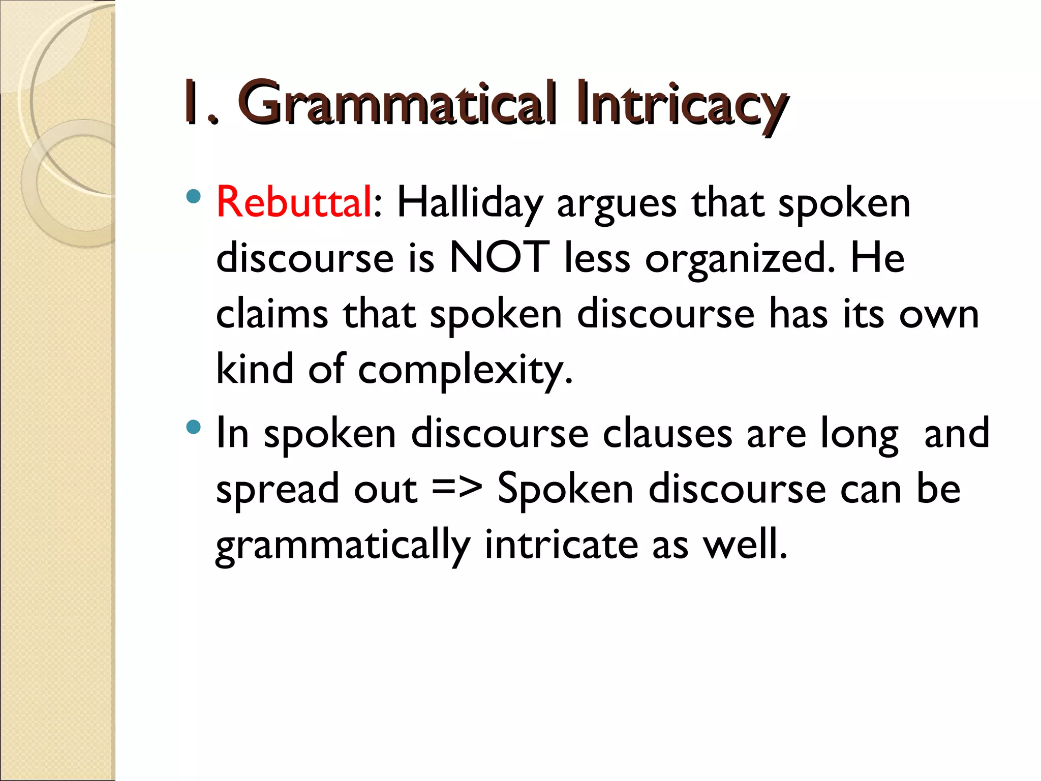 Differences between spoken and written discourse | PPT