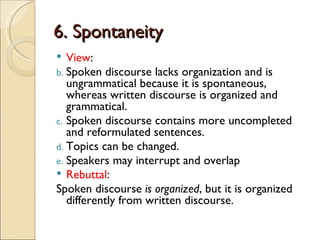 Differences between spoken and written discourse | PPT