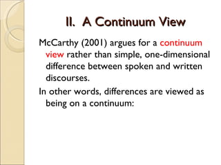 Differences between spoken and written discourse | PPT