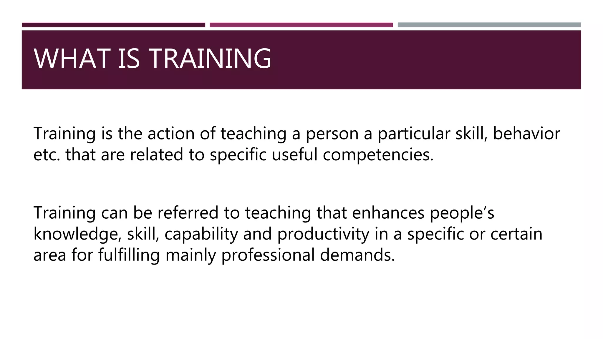 Differences between teaching and training | PPTX