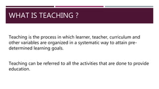 Differences between teaching and training | PPTX