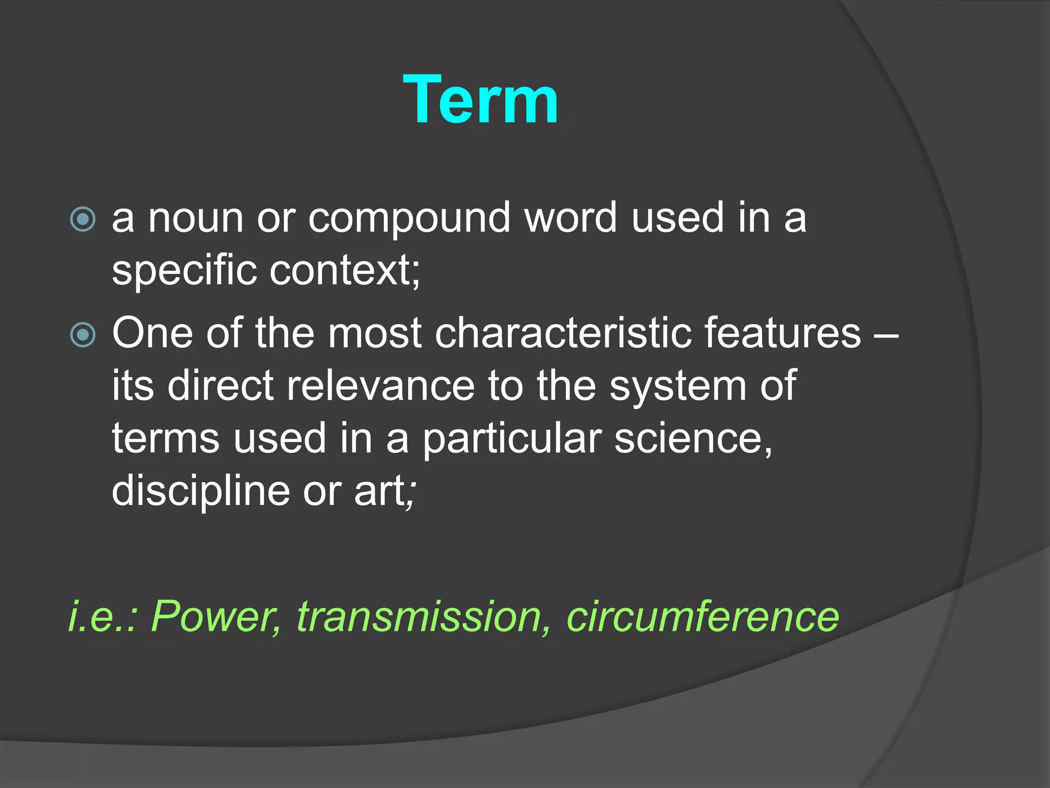 Differences between terms and other words | PPTX