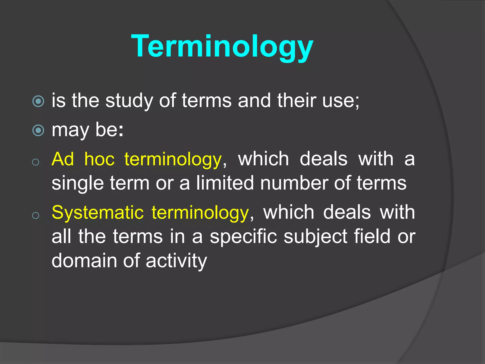 Differences between terms and other words | PPTX
