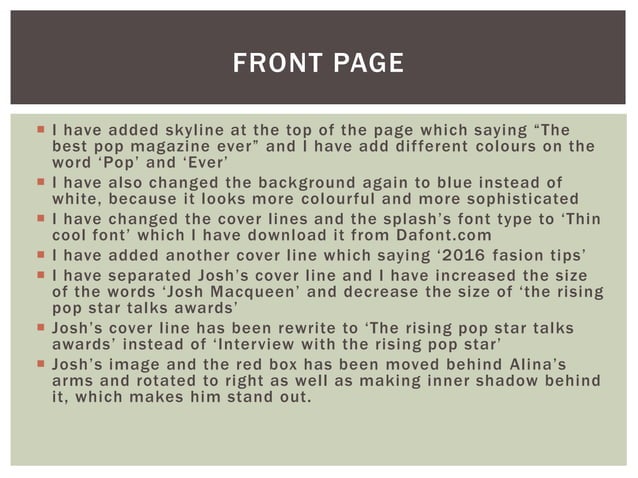 Differences between the first draft and the final | PPT