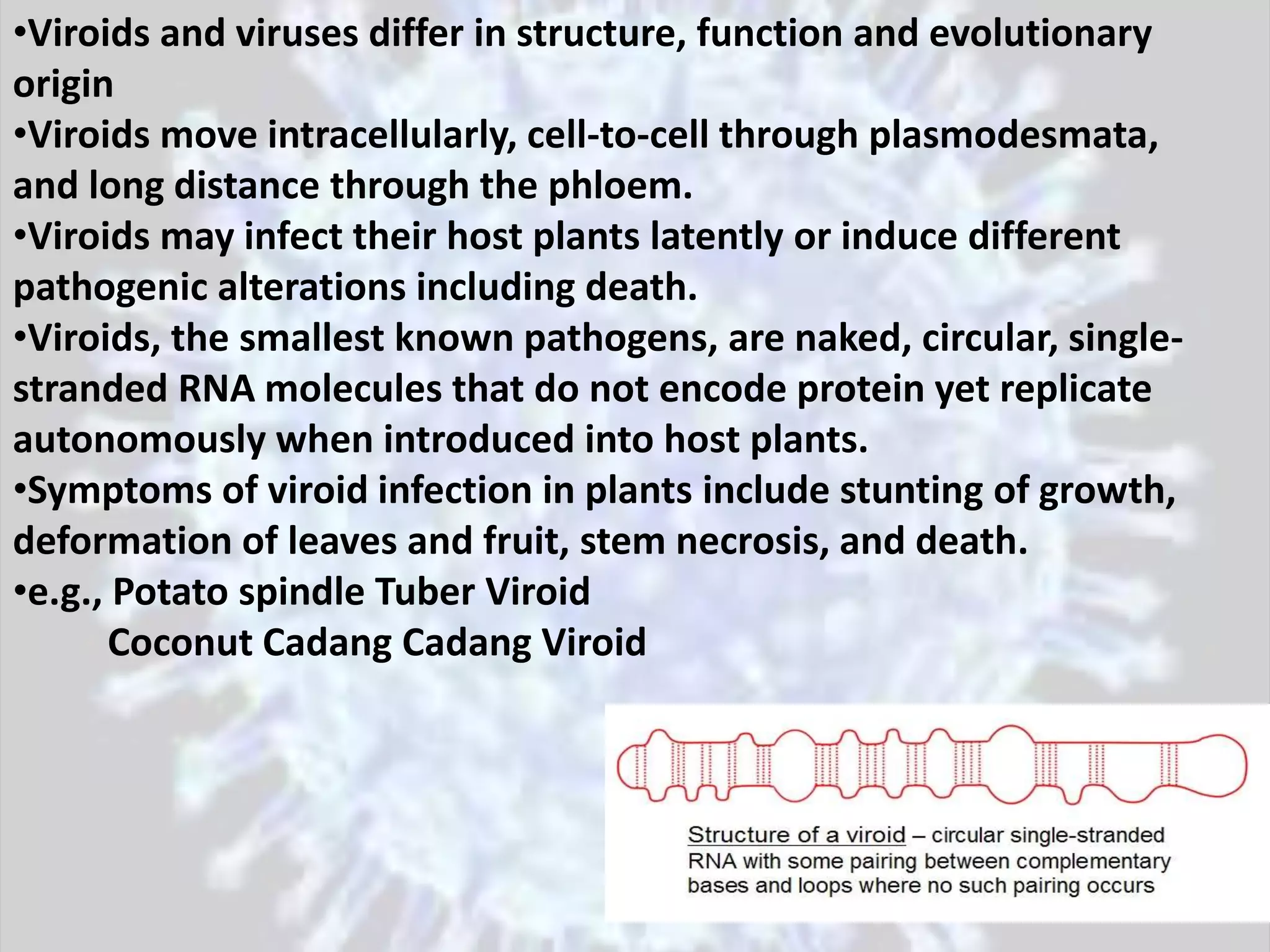 Differences between viroid and virion | PPTX | Biological Sciences ...