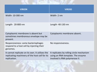 Differences between viroid and virion | PPTX | Biological Sciences ...