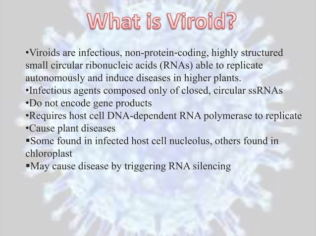 Differences between viroid and virion | PPTX | Biological Sciences ...