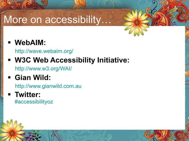 Differences between WCAG 1.0 and WCAG 20 (Accessibility OZ) | PPT Differences between WCAG 1.0 and WCAG 20 (Accessibility OZ) | PPT