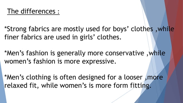 differences boys & girls.pptx in clothes | PPTX