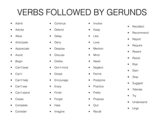 Gerunds and Infinitives: Changes in meaning | KEY