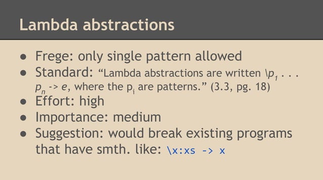 Fregeday Roadmap For Resolving Differences Between Haskell And Frege Ingo Wechsung Ppt