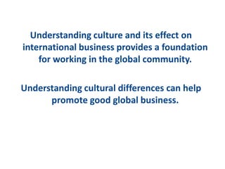 Differences in culture for ib | PPT