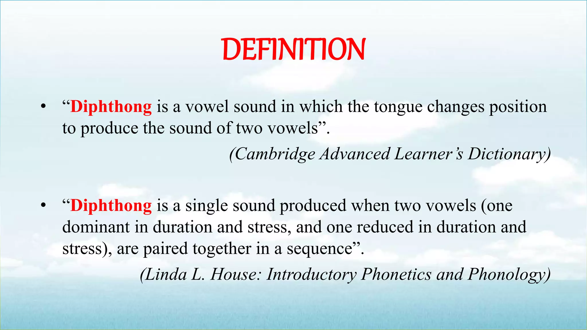 Differences in diphthongs | PPT