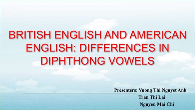 Differences in diphthongs | PPT