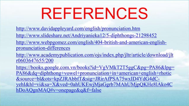 Differences in diphthongs | PPT