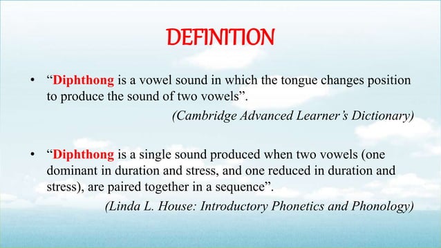 Differences in diphthongs | PPT