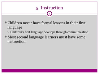 Differences in first and second language learning | PPT | Education