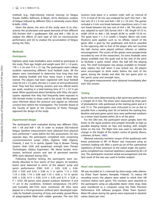 Differences in strength and speed demands between 4v4 and 8v8 SSG | PDF