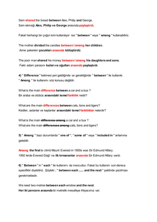 Differences of between and among | PDF