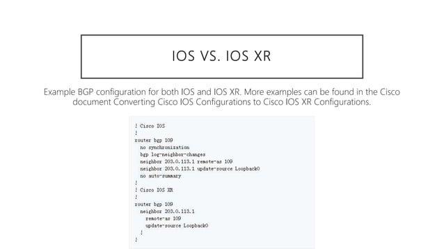 Differences Of The Cisco Operating Systems Pptx Operating Systems Computer Software And