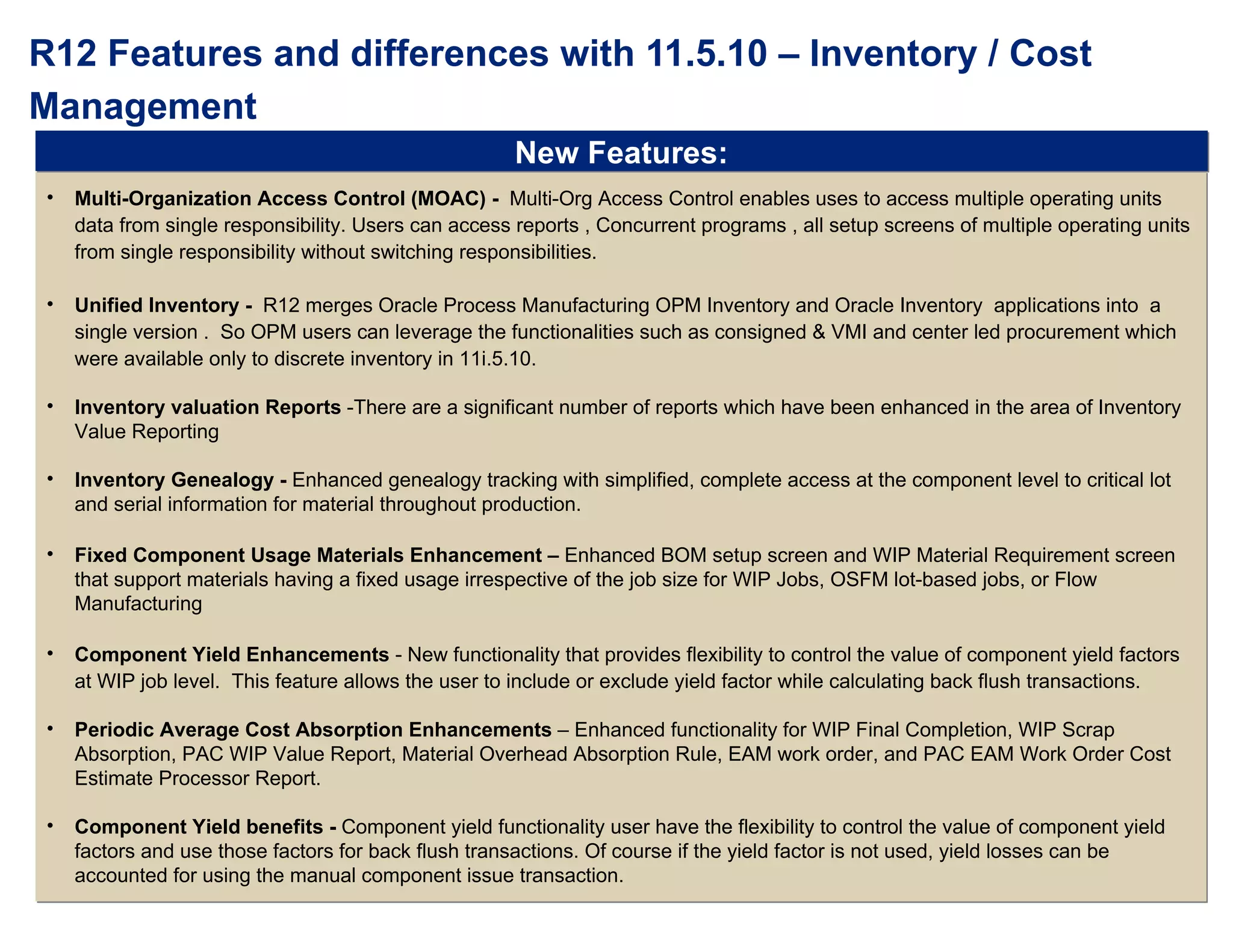 Differences R12 Vs 11i.5.10