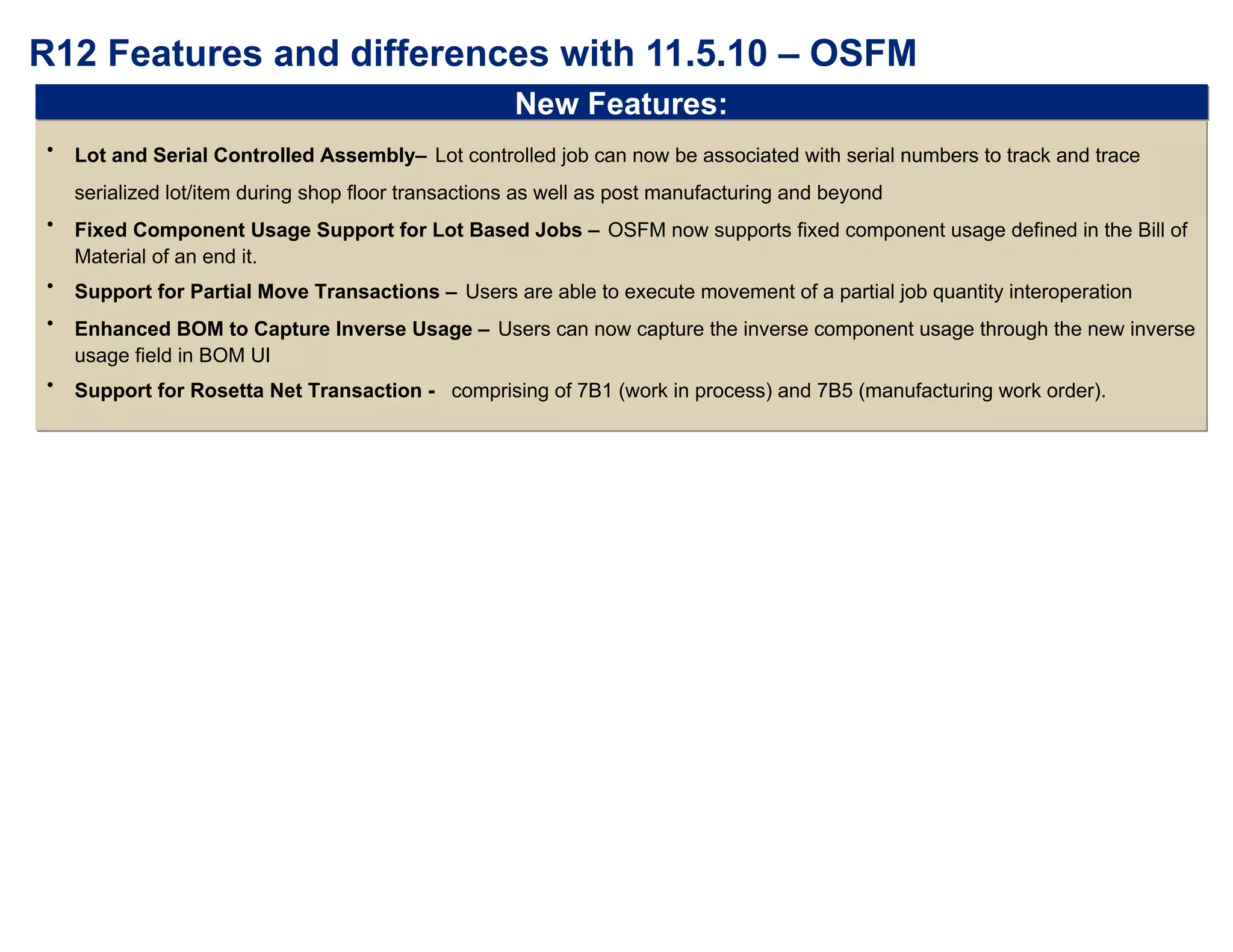 Differences R12 Vs 11i.5.10