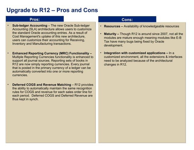 Differences R12 Vs 11i.5.10 | Logistics | Business