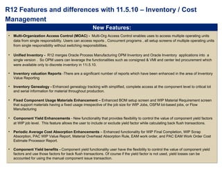 Differences R12 Vs 11i.5.10