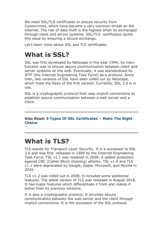 Differences to Know Between SSL & TLS certificate .pdf