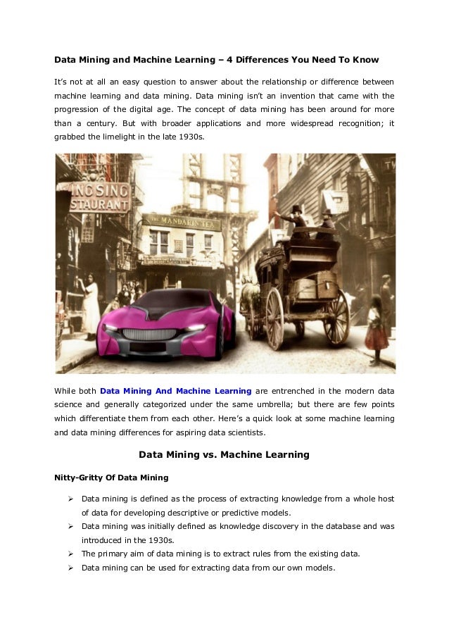 What Is The Difference Between Data Science Data Mining And Machine