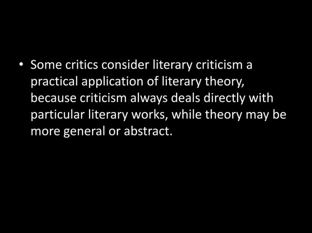 Difference between Literary Theory and Criticism | PPTX