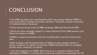Differening approaches to strategic human resource management | PPT